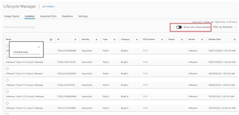 Updating Vmware Tools On Esxi 7 0 Host Using Vmware Lifecycle Manager