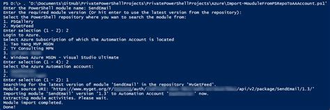 powershell script to import and update modules from powershell