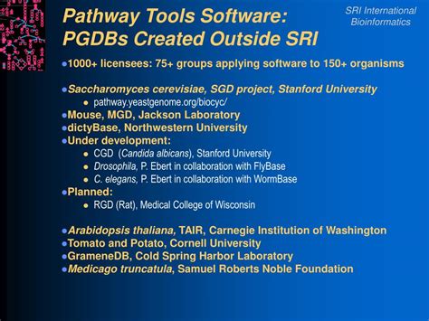 Ppt Overview Of The Pathway Tools Software And Pathway Genome