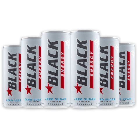 Black Energy Zero Sugar Gazowany Napój Energetyzujący Bez Cukru 250 Ml