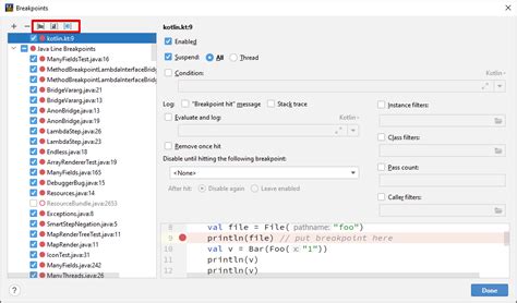 debugging how to group breakpoints in intellij ultimate based on