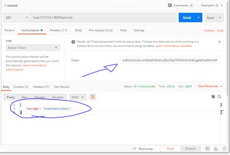 laravel auth simple api always returning unauthorized 401 error stack