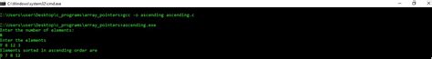 c program to sort the elements of an array in ascending