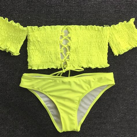 Pleated Bikinis Set Women Sexy 2018 Biquini Short Sleeves Swimsuit
