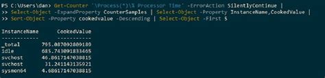 how it admins can use powershell to monitor cpu usage