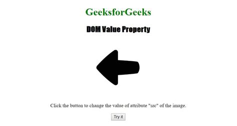 html dom value property geeksforgeeks