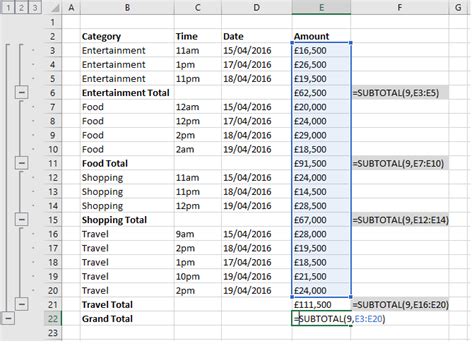 create multiple subtotals in excel openlasopa