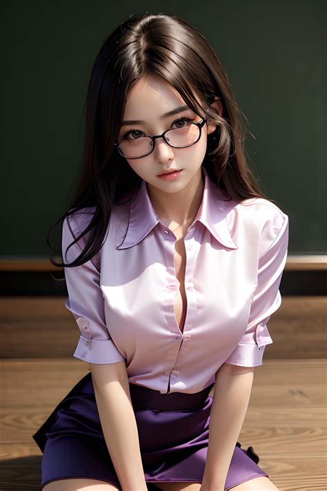 Youtubeに上げた動画の画像集25 メガネ女教師 サテンai美女図鑑 Ai Beauty In Satin
