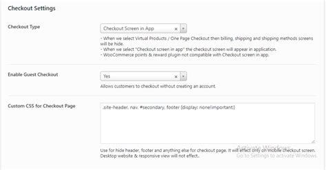 checkout settings themes coder