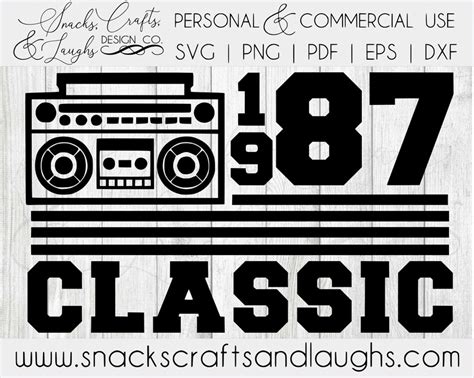 1987 Classic Svg Born In 1987 Svg 1987 Birthday Svg Etsy