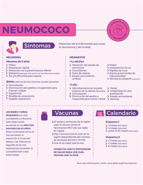 Infografía Enfermedades Prevenibles Por Vacunación Neumococo Ops