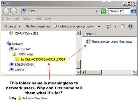 Cant Rename Router Usb Flash Drives Network Shared Folder Windows 7