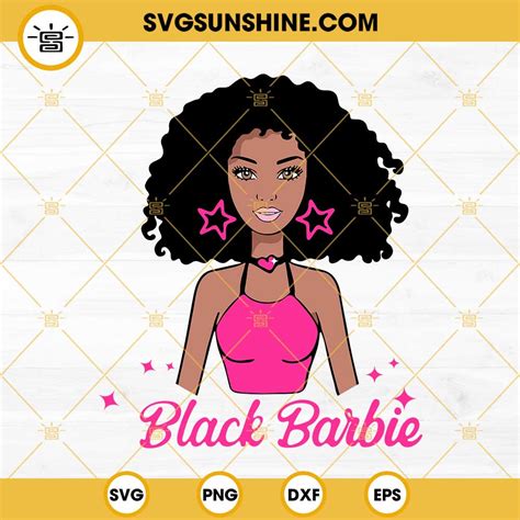 Black Barbie Svg Afro Barbie Svg African American Barbie Girl Svg Png
