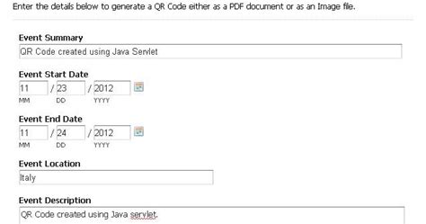 qr code java servlet example tutorial pdf png outputs thinktibits