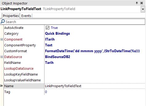 delphi dx livebindings designer ile tlinkpropertytofield