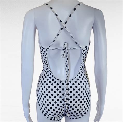 Athena Black White Polka Dot One Piece Swimsuit Size … Gem