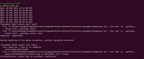 python 3 x attributeerror object has no attribute published when
