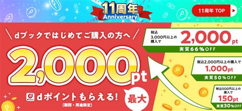 Dブック、初めての購入で、最大で2000dポイントが貰えます。1 31まで。