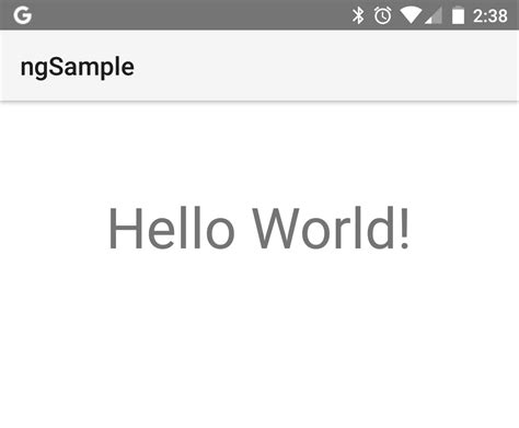 bare bones nativescript hello world with angular 2 and