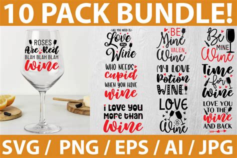 Valentine Wine Svg Bundle Vol 1 Graphic By Al Bari · Creative Fabrica