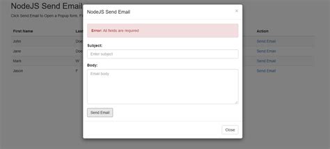 nodejs send email tutorial with mysql and nodemailer