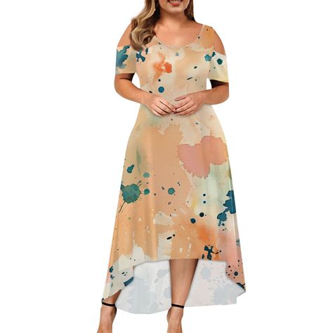 Julmcomo Plus Size Maxi Dresses For Curvy Women 5x Trendy Floral Boho