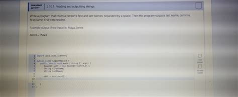 solved challenge 2 10 1 reading and outputting strings ac