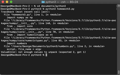 terminal valueerror not enough values to unpack