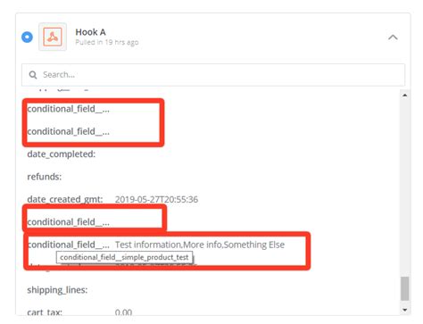 using conditional fields in woocommerce webhooks amplify