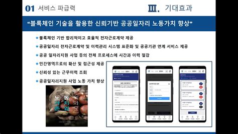 [2022년 블록체인 공공분야 시범사업 05]블록체인 기반 공공일자리 표준 전자근로계약 및 이력관리 플랫폼 Youtube