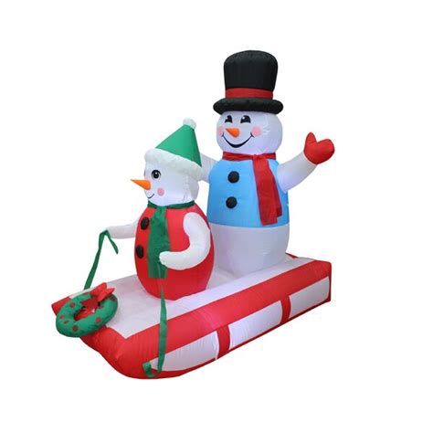 The Holiday Aisle® 4 Foot Tall Lighted Christmas Inflatable Snowmen On