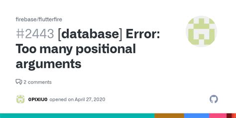 [database] error too many positional arguments · issue 2443