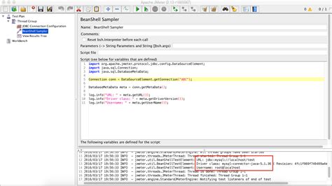 is it possible to get jdbc configuration variables in jmeter stack
