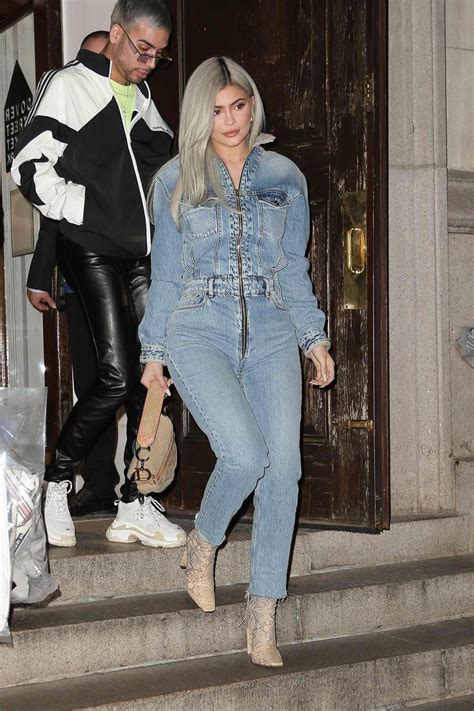 Kylie Jenner Wears An Iro Legend Denim Jumpsuit The Jeans Blog