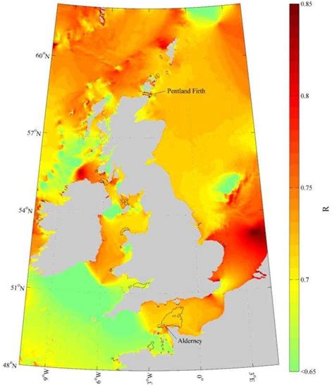 Map Of Annual Practical Power For Potential Tec Sites Plotted