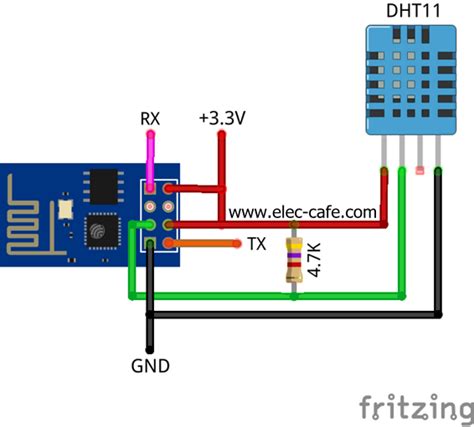 esp8266 temperature humidity webserver with a dht11 sensor elec cafe