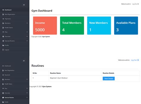 simple gym management system in php with source code