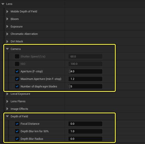 depth of field in unreal engine unreal engine 5 0 documentation