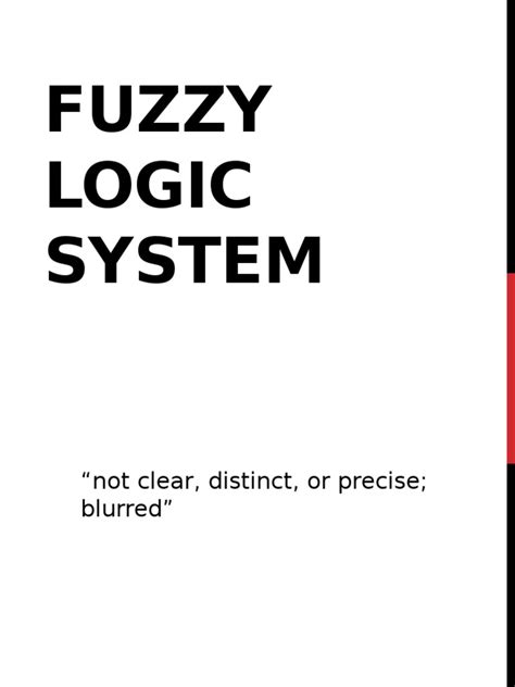 fuzzy logic fuzzy logic logic