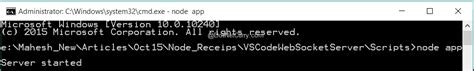 create a websocket server using node js dotnetcurry
