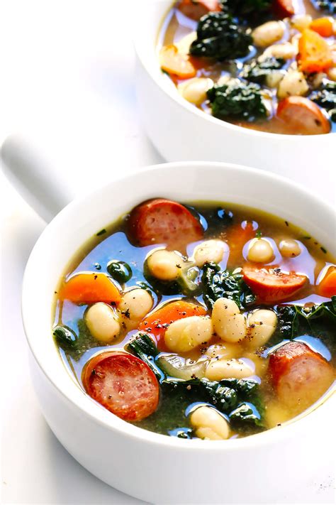 Tuscan White Bean Sausage And Kale Soup Gimme Some Oven