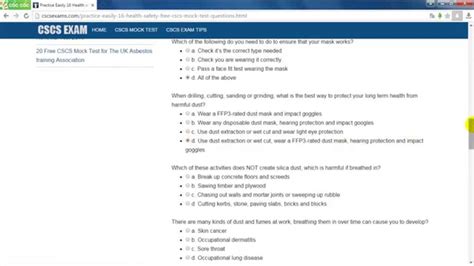 practice easily 16 health and safety free cscs mock test questions