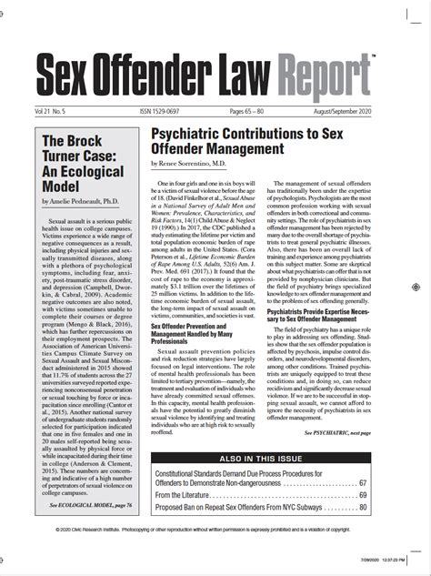 Sex Offender Law Report Institution For Sexual Wellness