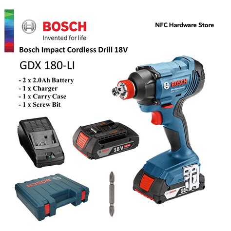 Bosch Gdx 180 Li Cordless Impact Drill 18v Shopee Malaysia