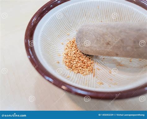Roasted Sesame Seeds In Japanese Blow Stock Image Image Of Health