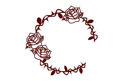 Circular Frame Roses Svg Cut File By Creative Fabrica Crafts