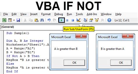 vba if not how to use excel vba if not with examples