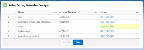 inline editing in datatable in lightning web component