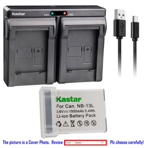 Kastar Battery Slim Dual Charger For Canon Nb 13l Nb13l And Canon Cb 2lh