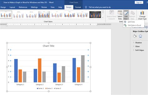 how to make a graph in word for windows and mac o s